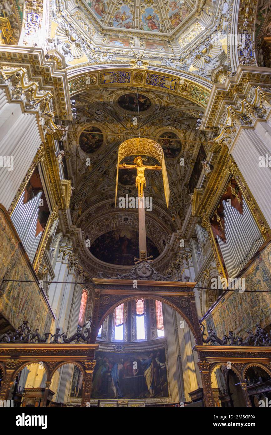 Old wooden cross in the Basilica of Santa Maria Maggiore, Bergamo ...