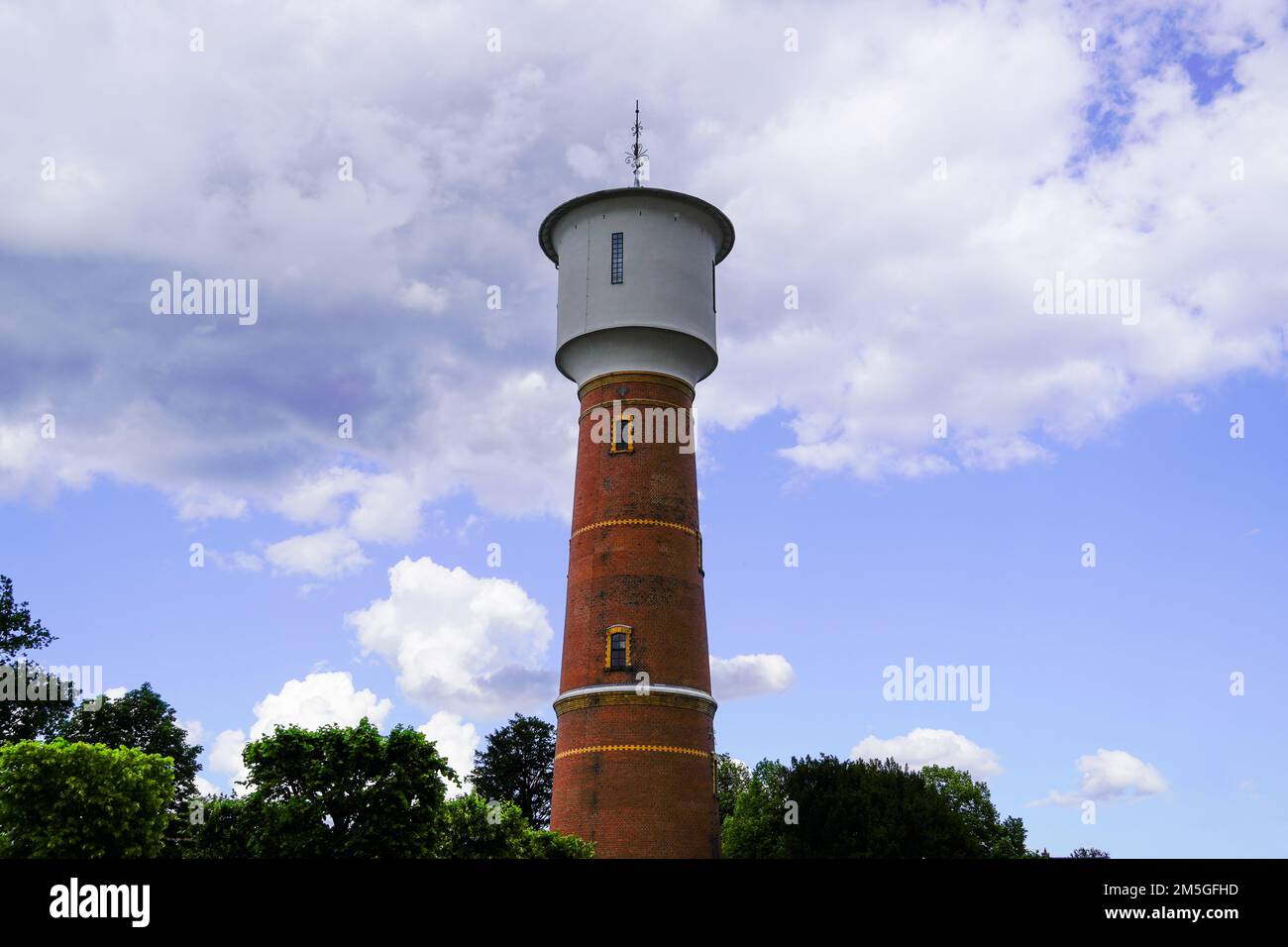Ladenburg water tower. City landmark on the edge of Carl Benz Park ...