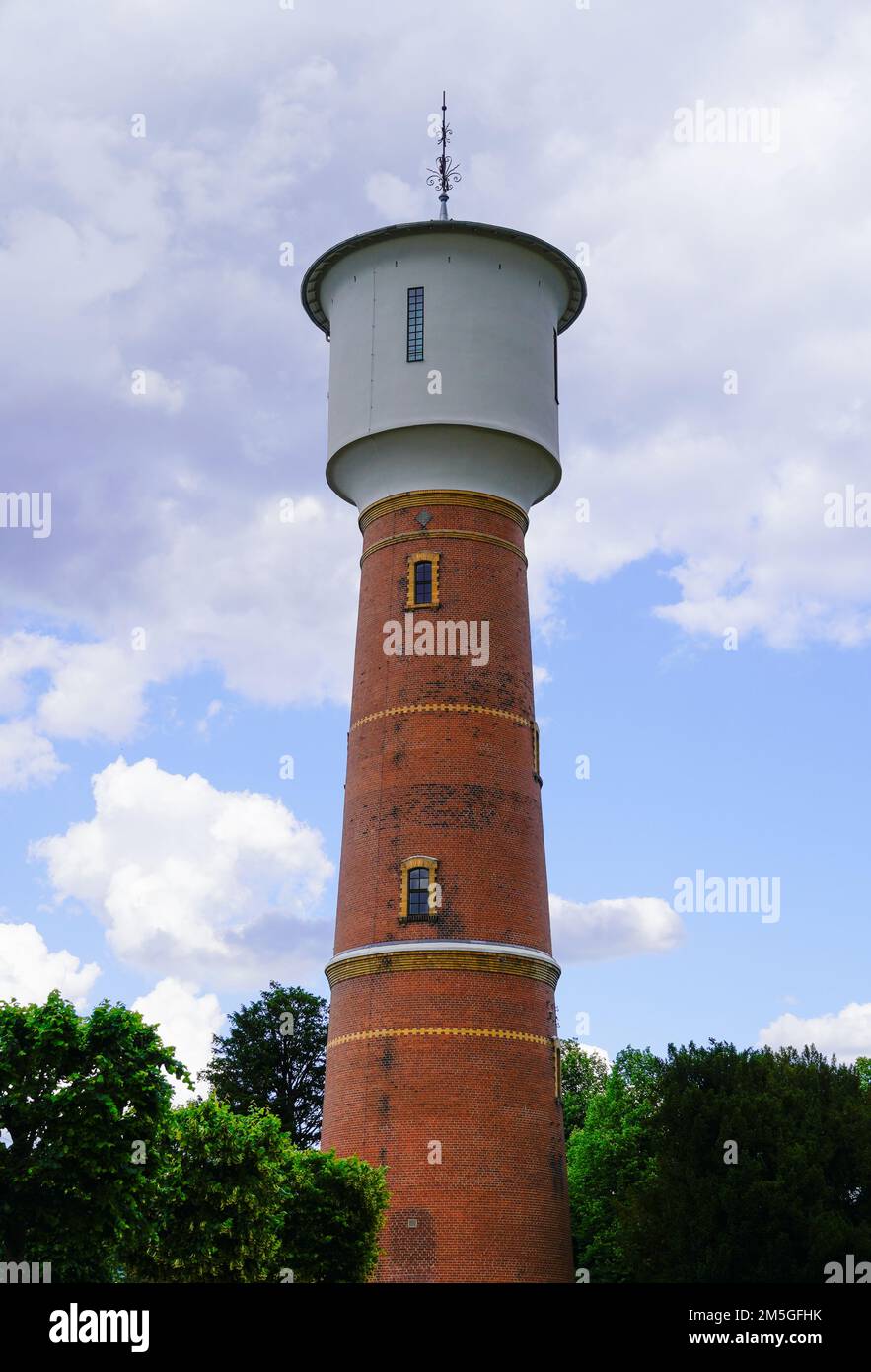 Ladenburg water tower. City landmark on the edge of Carl Benz Park ...