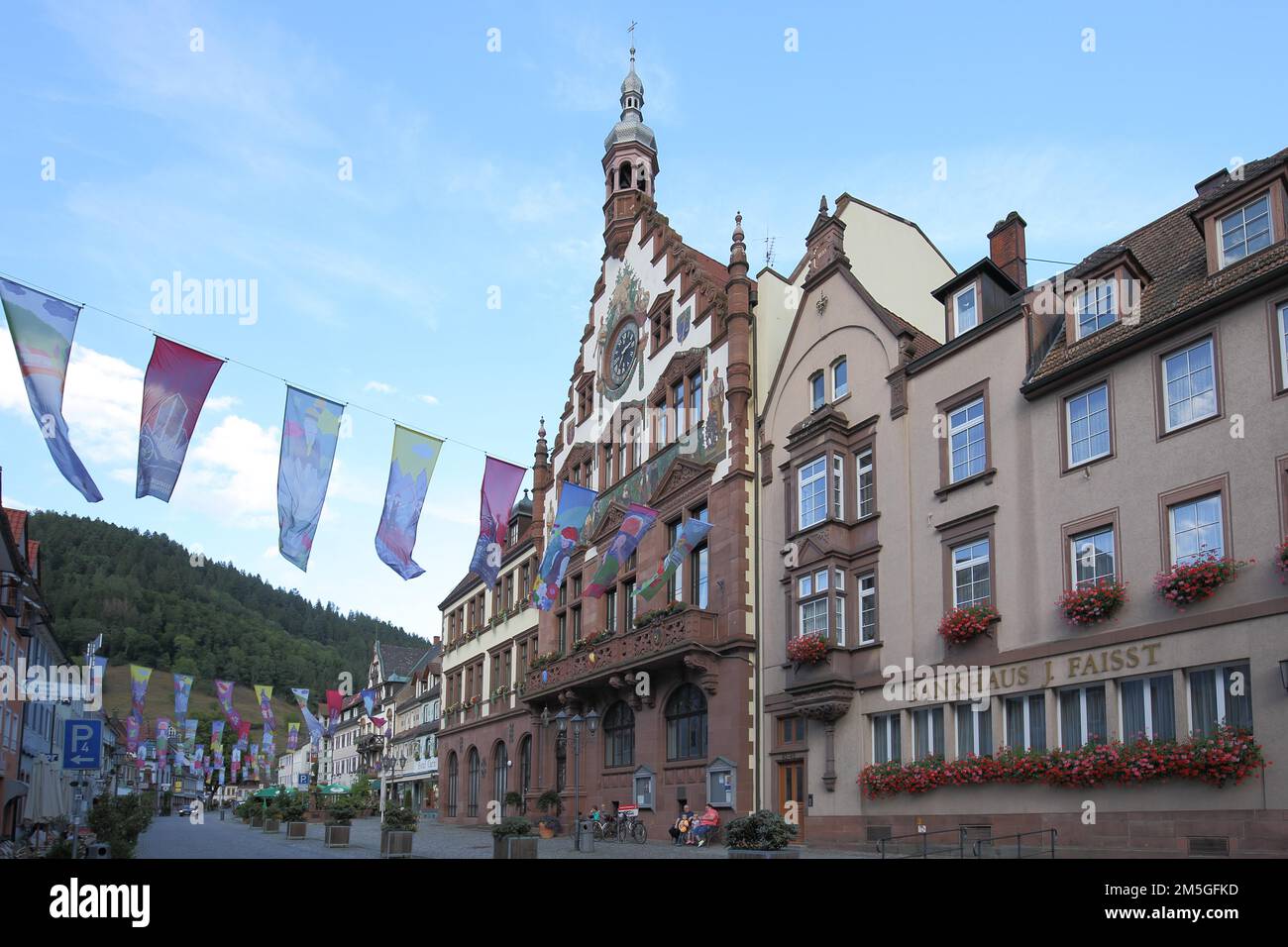 Town Hall built 1893 in Wolfach, Ortenau, Southern Black Forest, Black ...