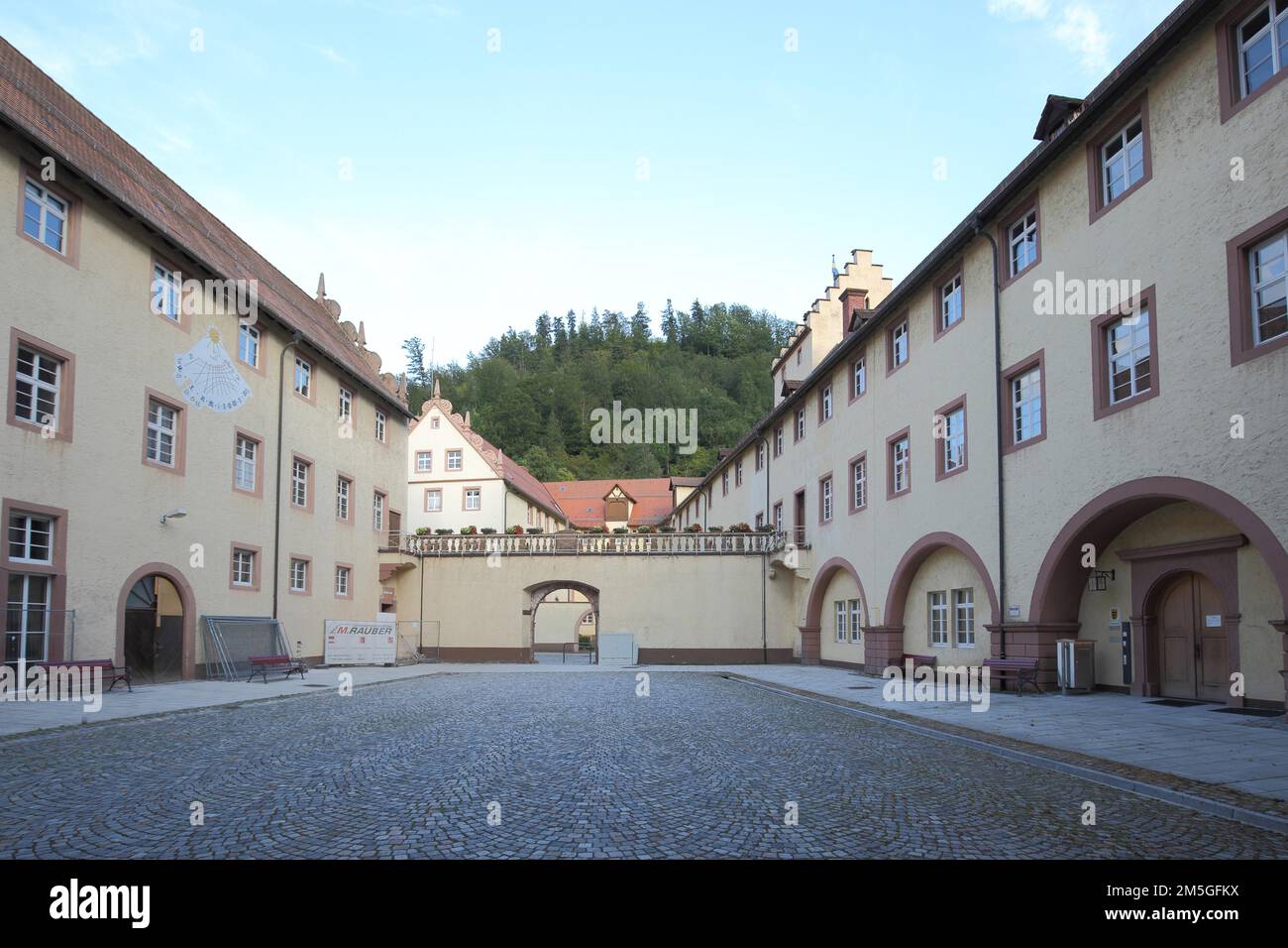 Inner courtyard of the baroque Fuerstenberg Castle in Wolfach, Ortenau ...