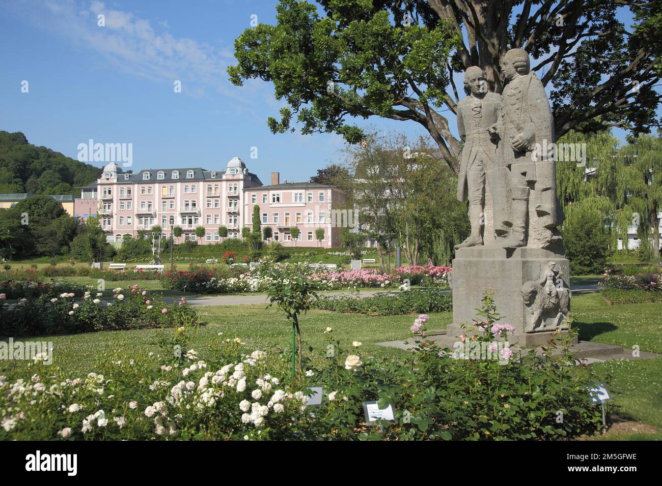 Monument to Neumann and Boxberger in the Rose Park in Bad Kissingen ...