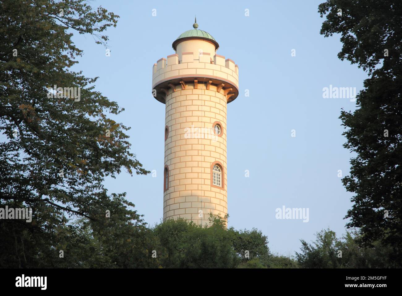 Lookout tower in Schoenbusch Park in Aschaffenburg, Lower Franconia ...