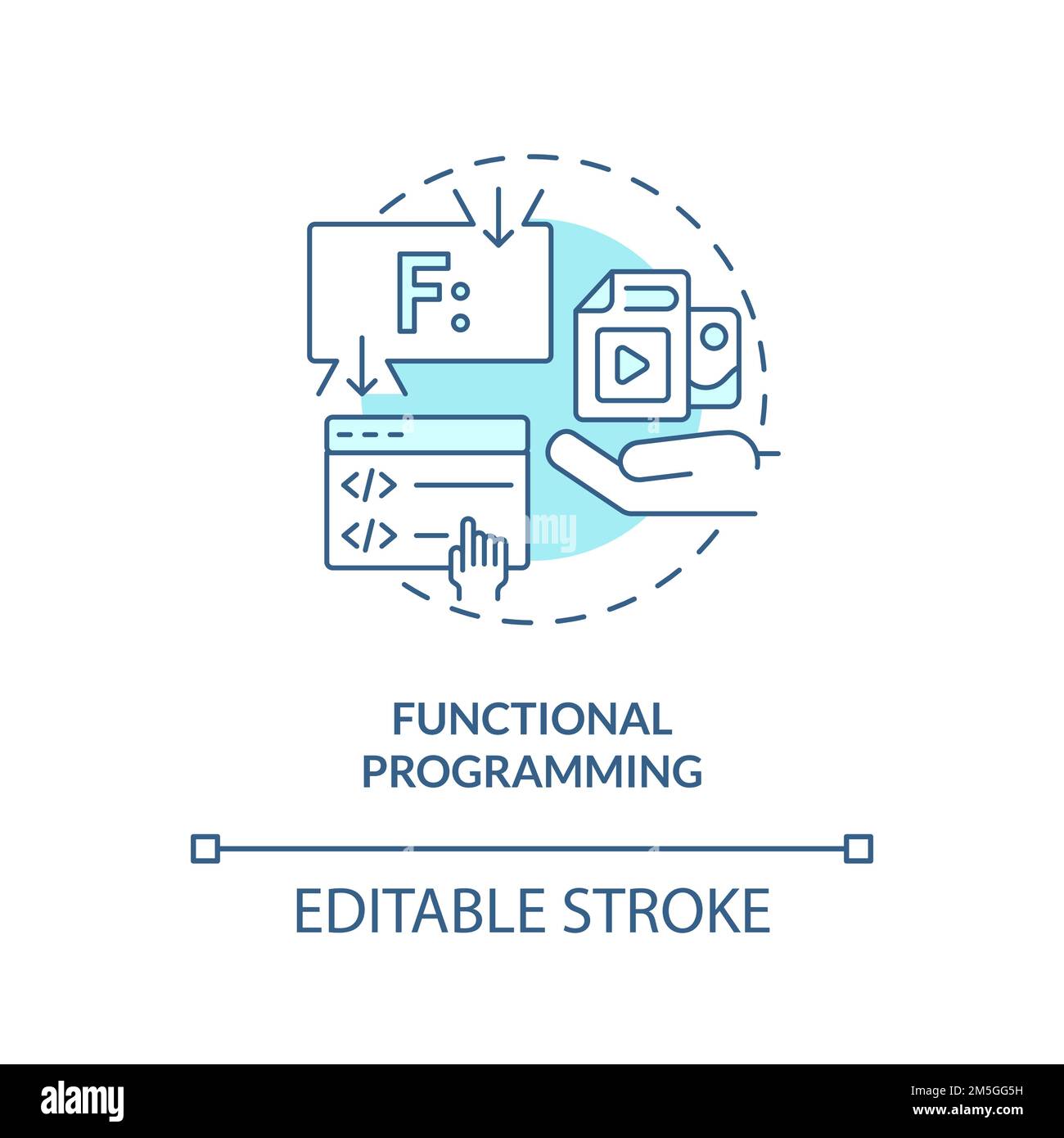 Functional Programming Turquoise Concept Icon Stock Vector Image And Art Alamy