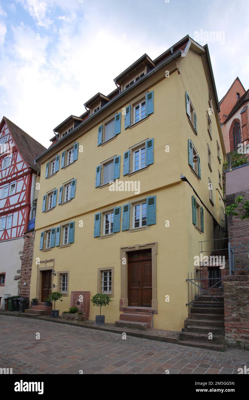 Historic House Gross Claus in Hirschhorn, Neckar, Neckar Valley, Odenwald, Hesse, Germany Stock ...