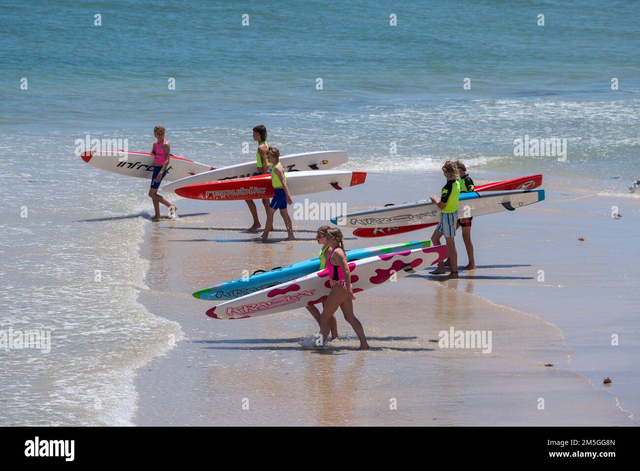 Adelaide, Australia. 29 December 2022. Surfers take to the ocean with ...
