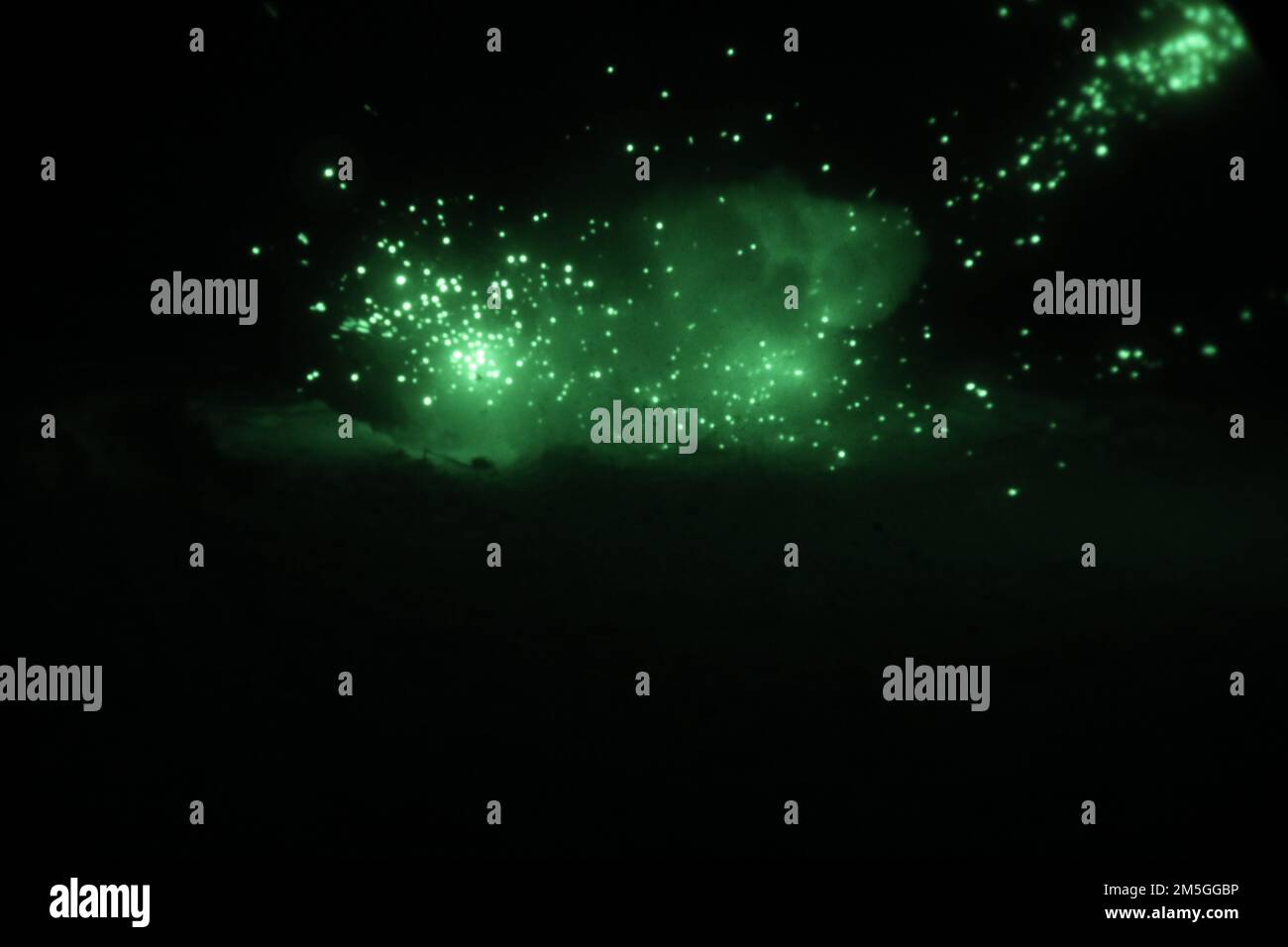 An M115A2 Artillery Ground Burst Simulator explodes to simulate ...