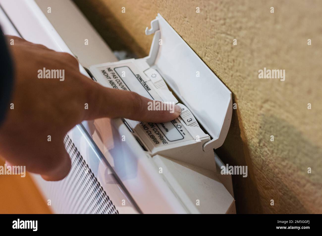 View of a thermoregulator for heating in an apartment complex and ...