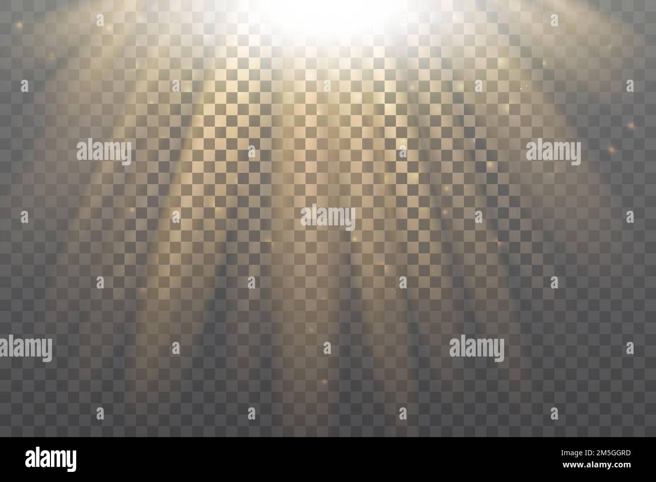 Golden sun shine, light effect vector illustration. Brigh yellow gold ...