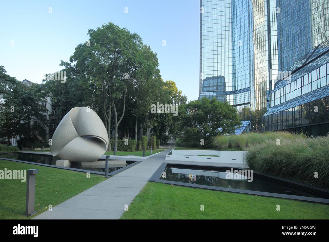 Sculpture Continuity by Max Bill 1986 in front of the high-rise ...
