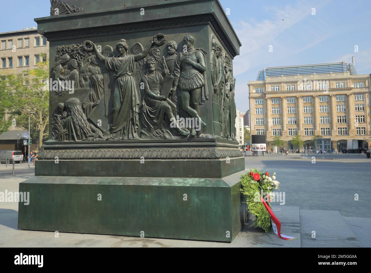 Relief with figures at the monument to Johann Wolfgang von Goethe 1749 ...