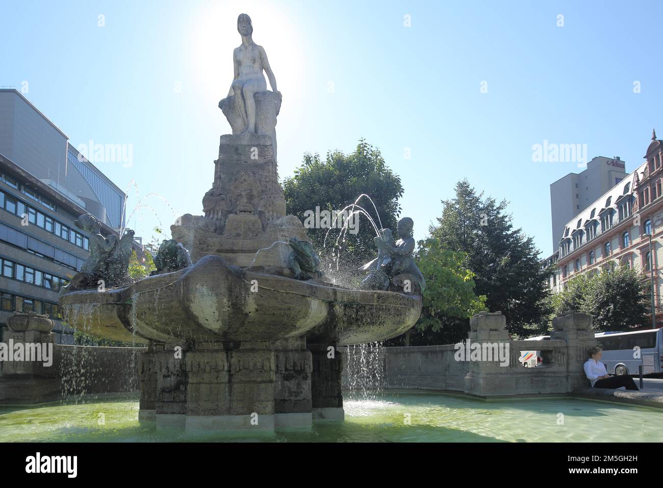 Fairytale fountain in Art Nouveau style and backlight, fountain, Willy ...