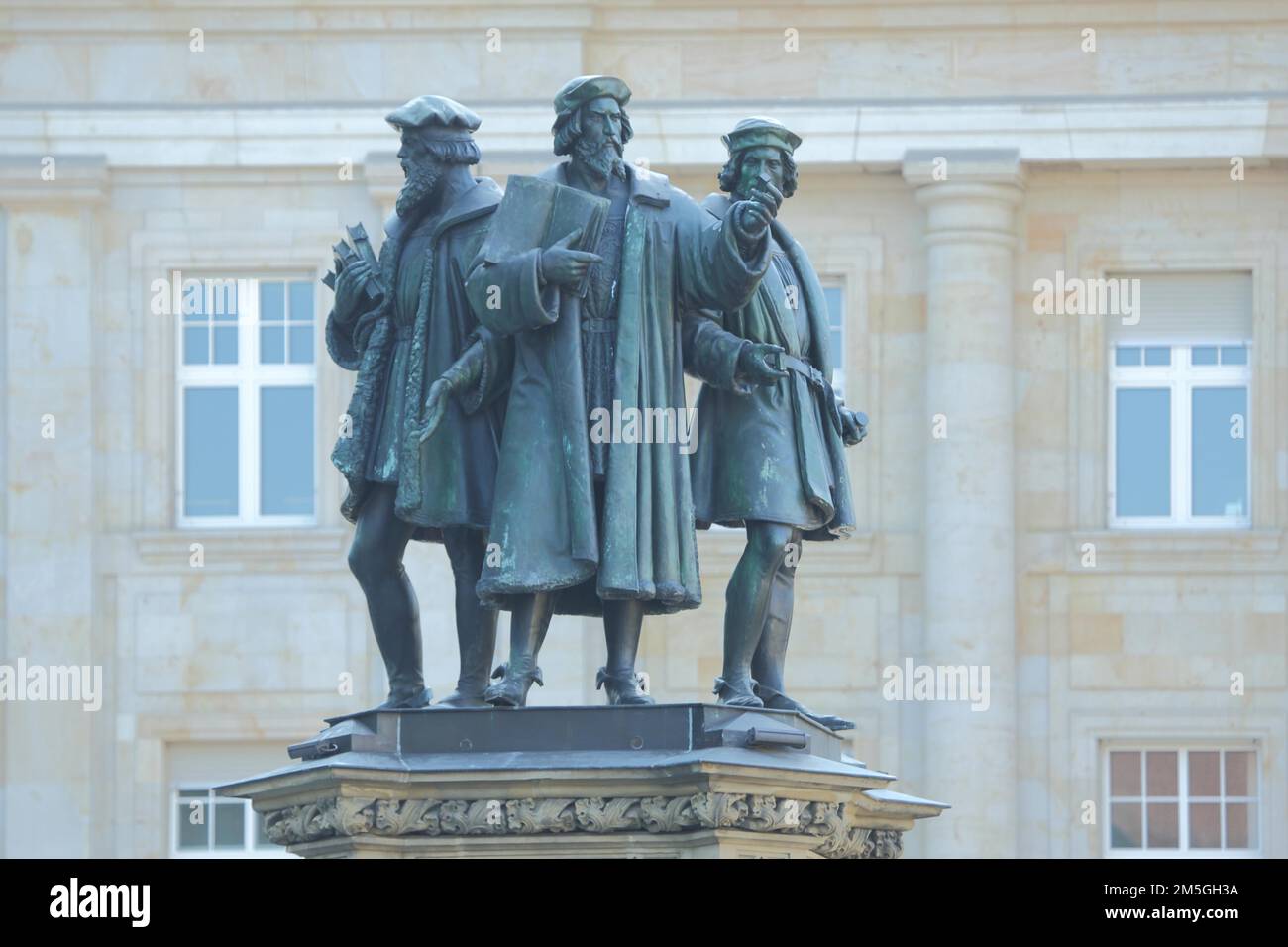 Monument to Johannes Gutenberg 1400-1468, three, figures, book ...