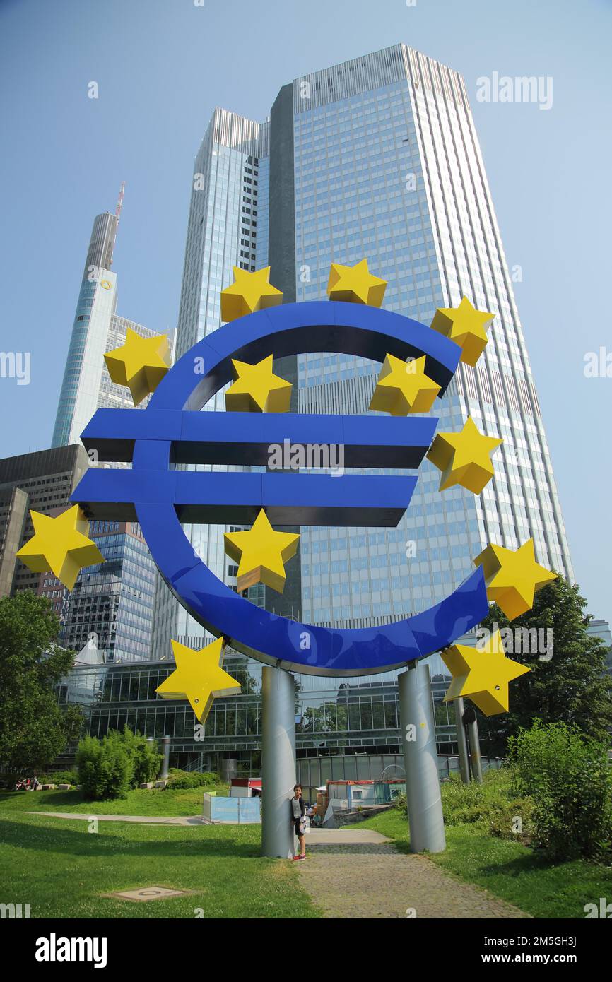 European Central Bank until 03-2015 with EU, sign, symbol, ECB ...