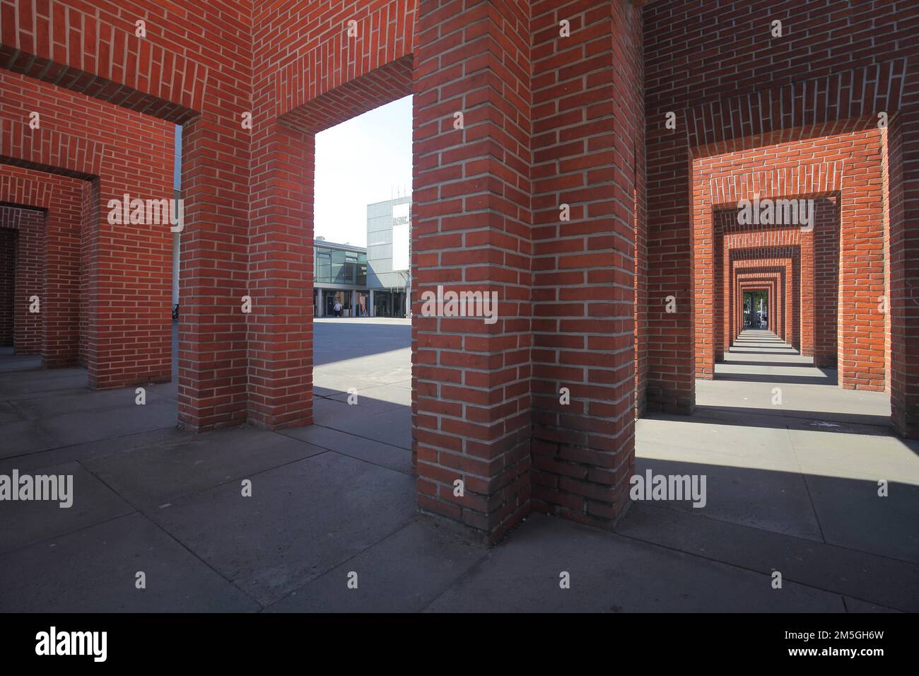 Red Wall archways and passageway with bricks at the German National ...