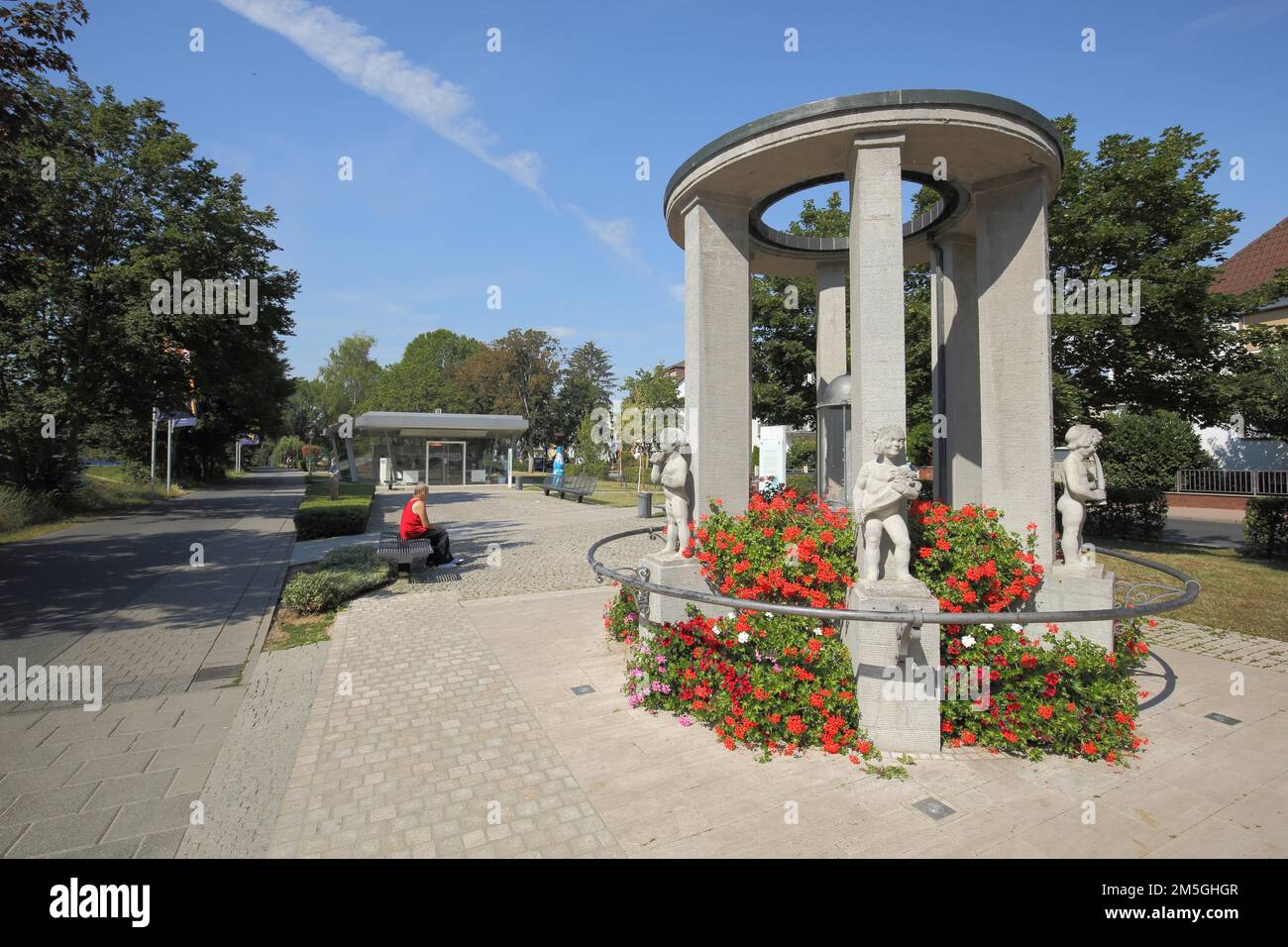 Spa park with fountain and mineral spring in Bad Vilbel, Hesse, Germany ...