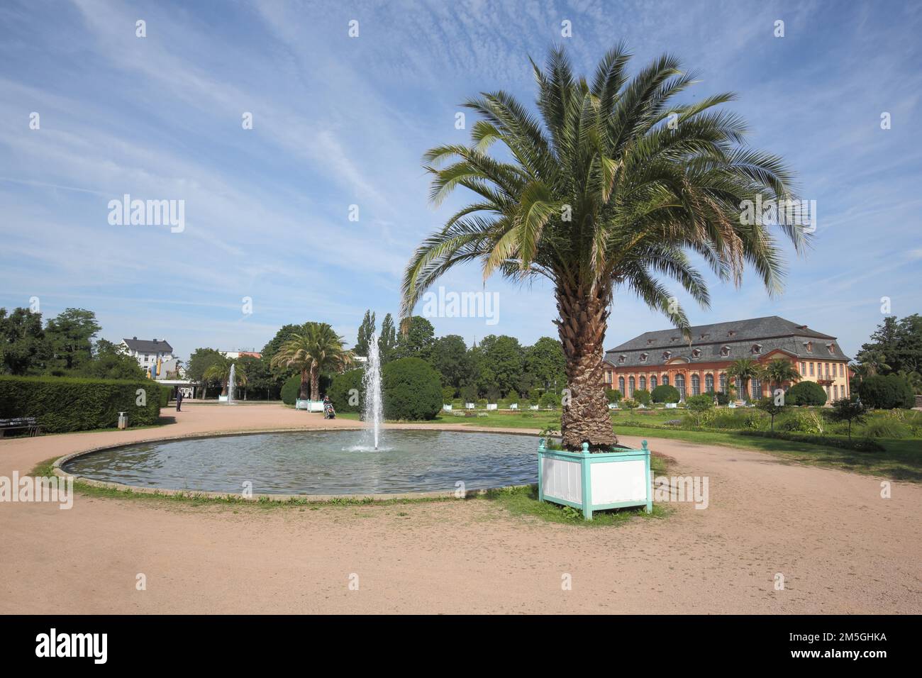 Orangery with ornamental garden and palm tree in Darmstadt, Bergstrasse ...