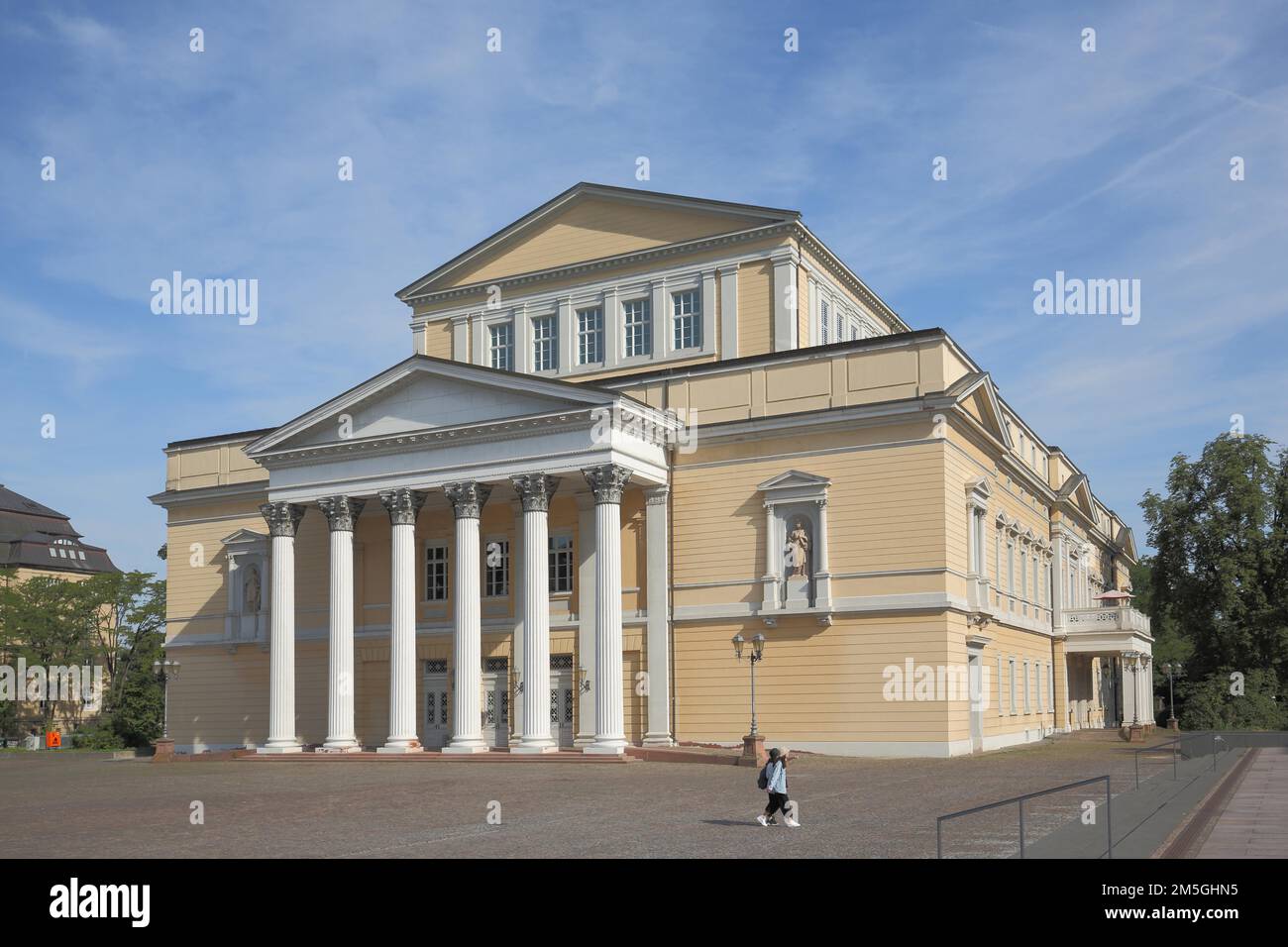 Classicist yellow State Archives House of History with columns on ...