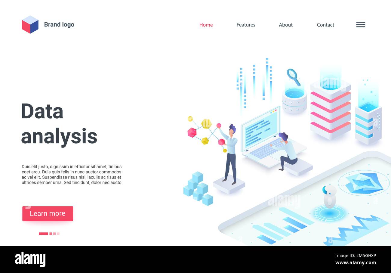 Data analysis, business investment isometric vector illustration ...