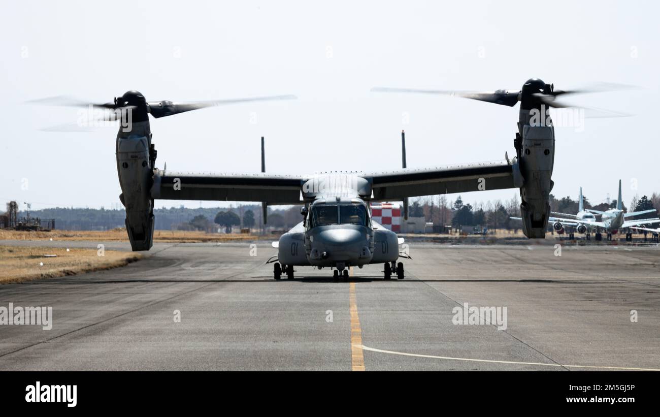 A U.S. Marine Corps MV-22B Osprey with Marine Medium Tiltrotor Squadron ...