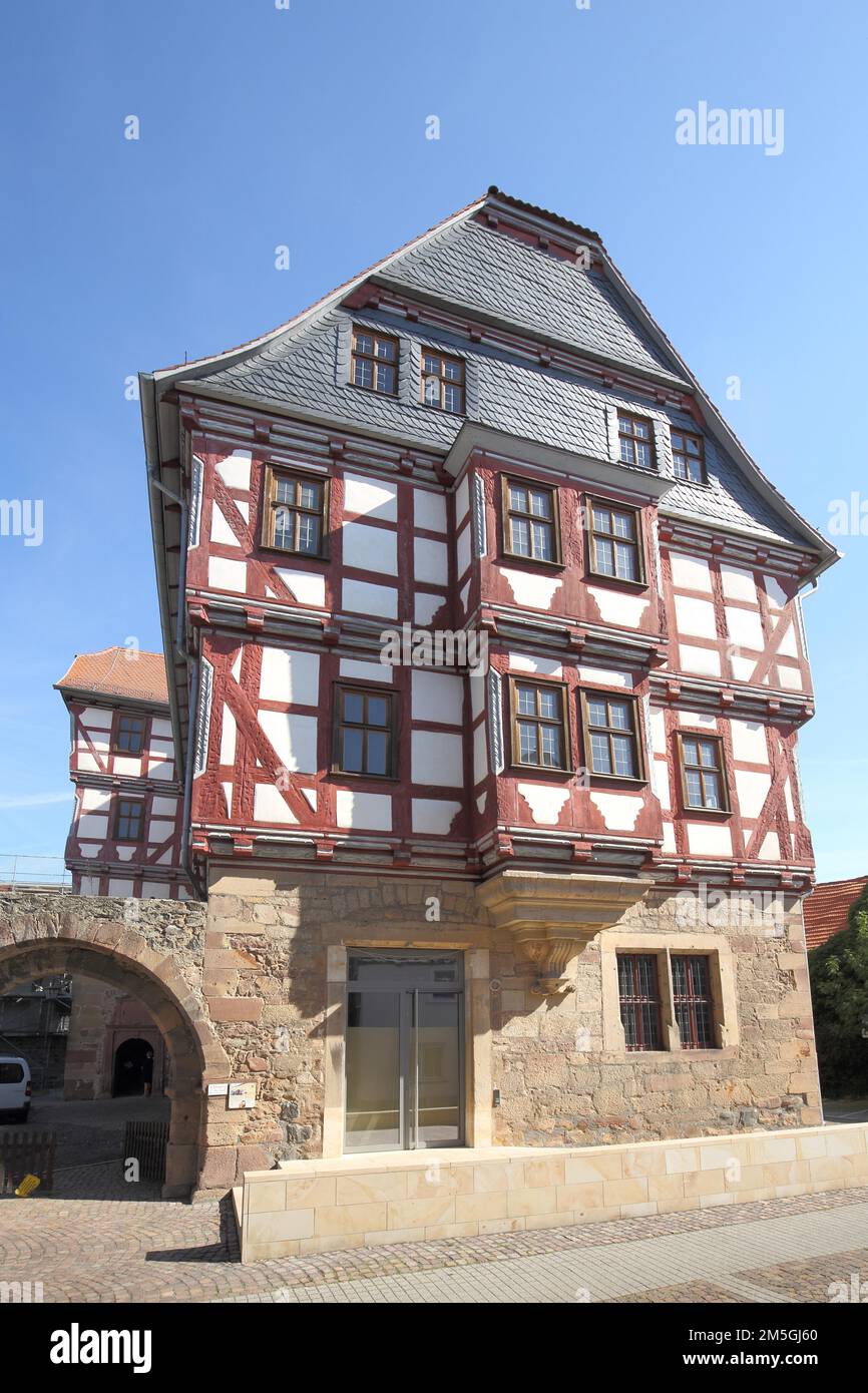 Wedding house built 1580, half-timbered house, oriel, Fritzlar, Hesse ...