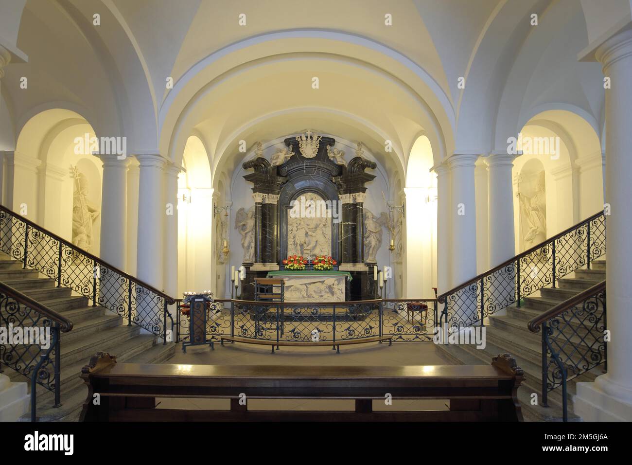 Interior view of the crypt with the tomb of St. Boniface, Cathedral, St ...