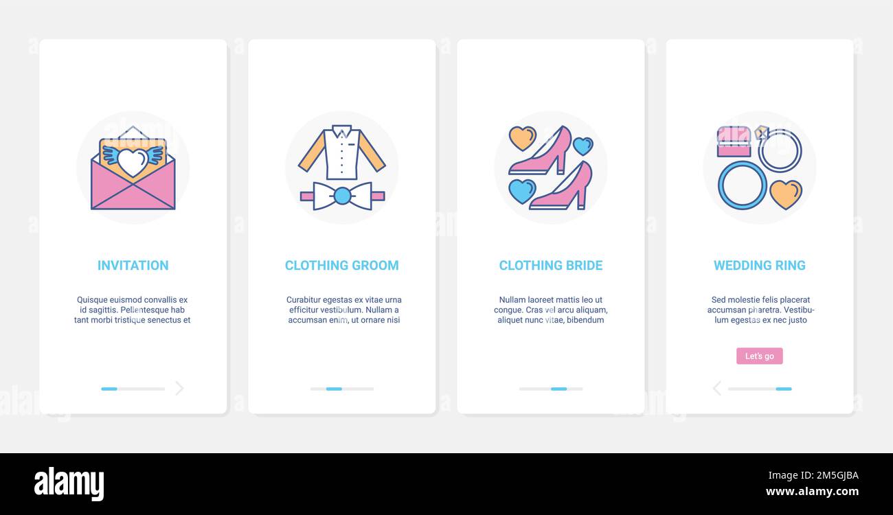 Wedding decoration, suits and rings for bride and groom vector ...