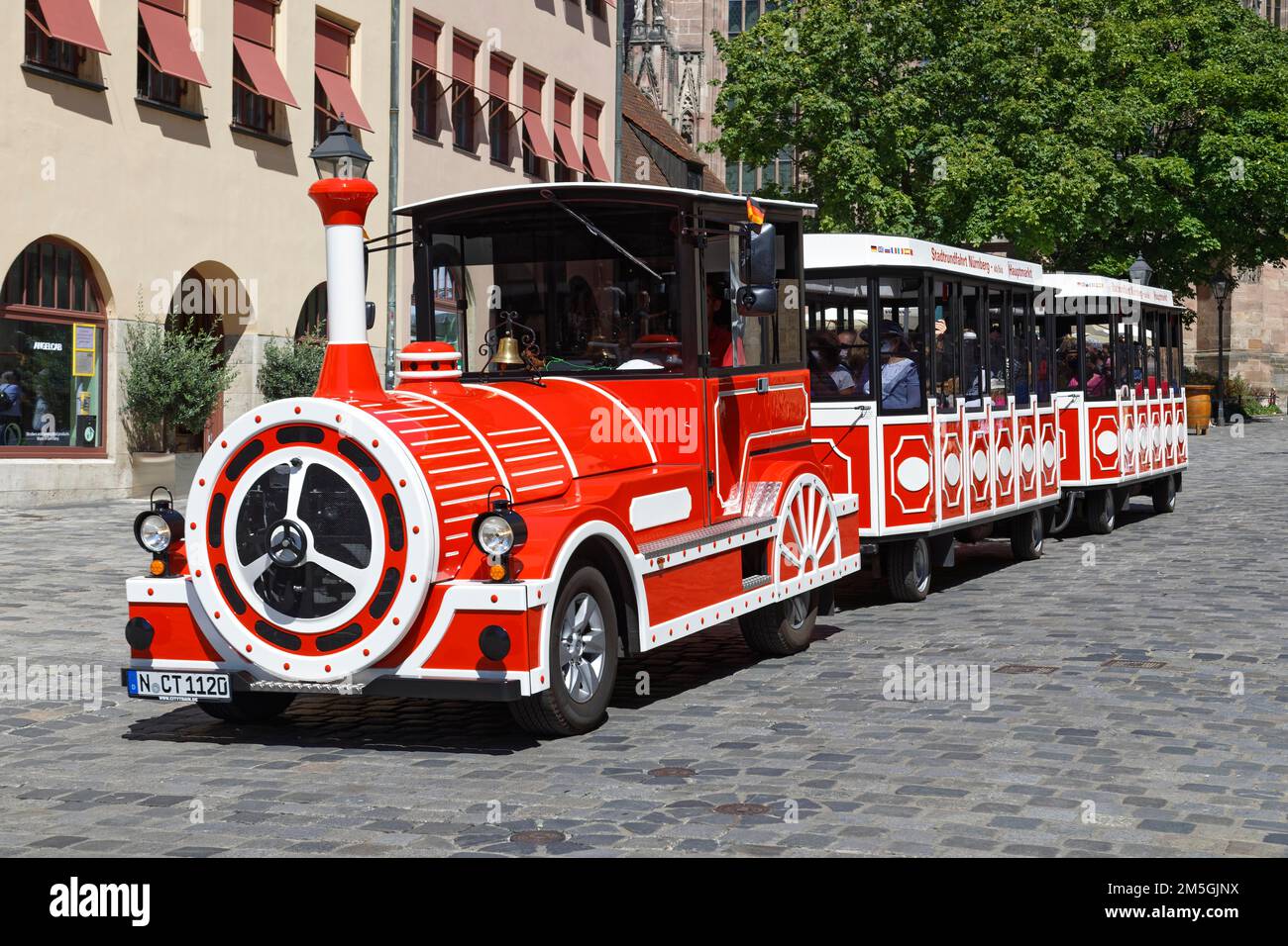 City tour with tourist train, Bimmelbahn, City Train, City-Tour-Bahn ...