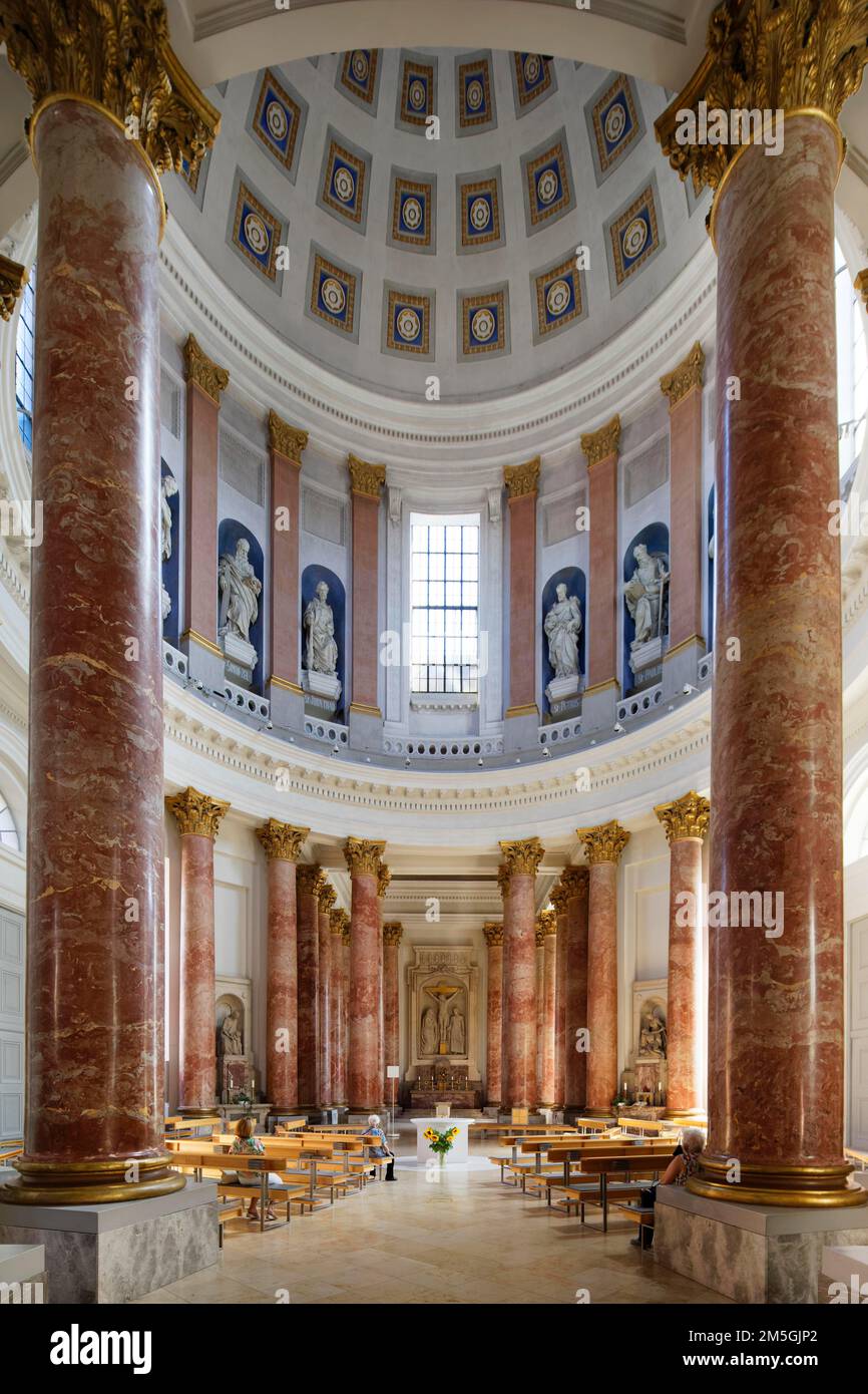 Round building with (50 metre) high dome on 40 columns and statues of ...