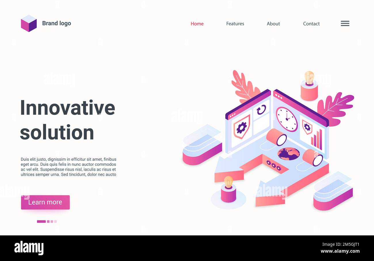 Innovative business solution isometric vector illustration. Cartoon 3d ...