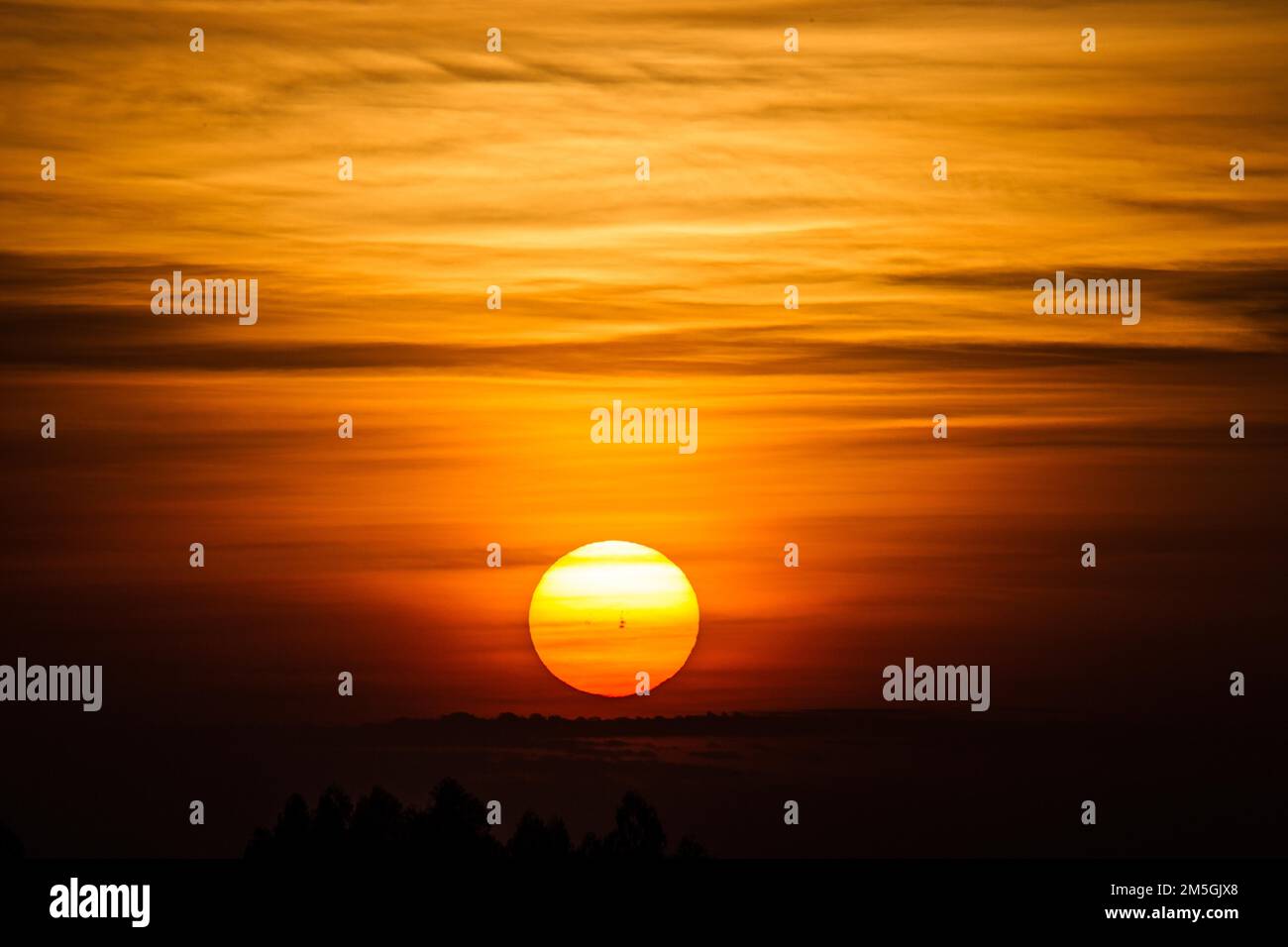 Sunrise over the trees hi-res stock photography and images - Alamy