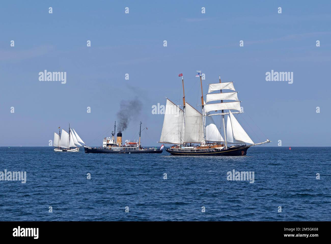 Sailing ships, steam icebreaker Stettin, Baltic Sea, Hanse Sail ...