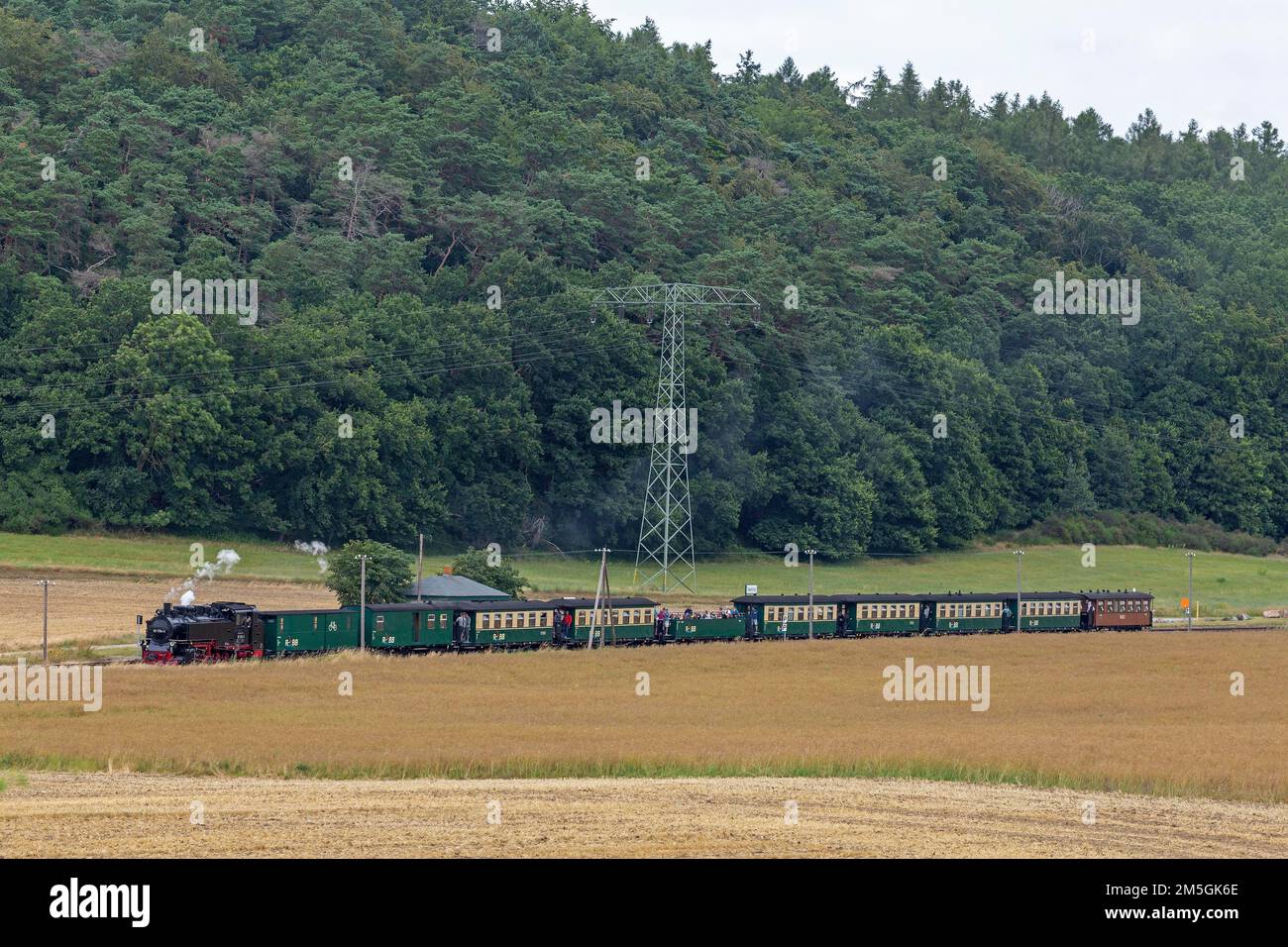 Rasender Roland steam railway, Nistelitz, Ruegen Island, Mecklenburg ...