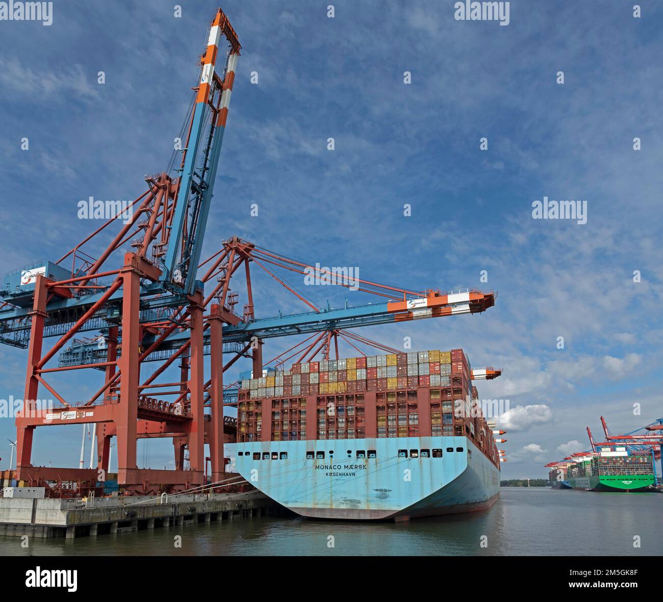 Container terminals Eurogate and Burchardkai, Photomerge, Waltershof, Hamburg, Germany Stock ...