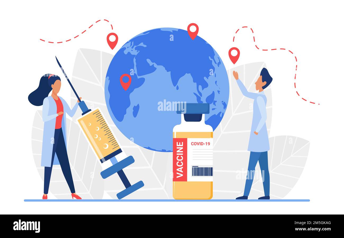 Epidemiology, vaccination concept vector illustration. Cartoon doctor ...