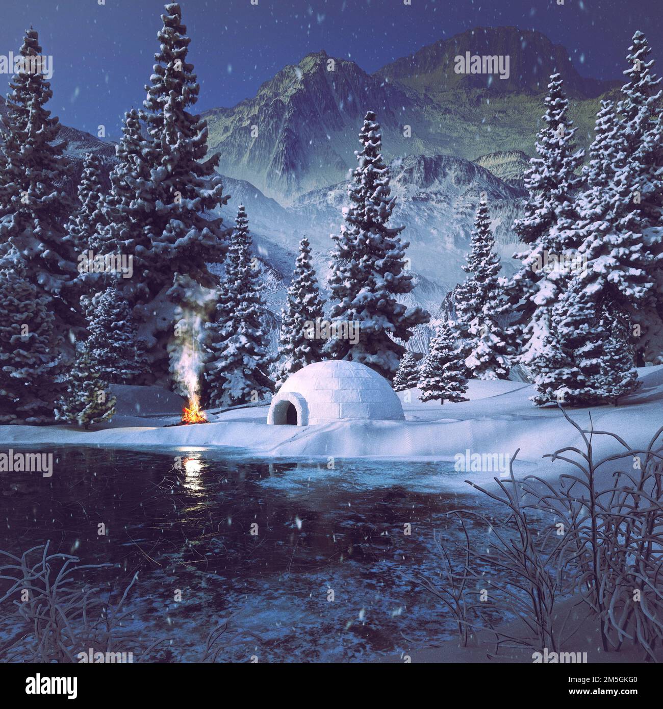 Inuit igloo fire hi-res stock photography and images - Alamy