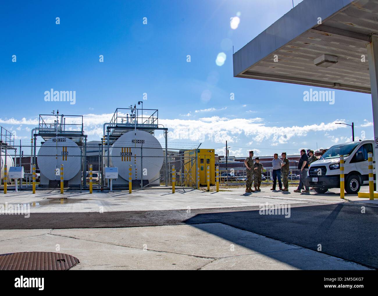 U.S. Marine Corps Col. Mikel Huber, center right, Marine Corps Air ...