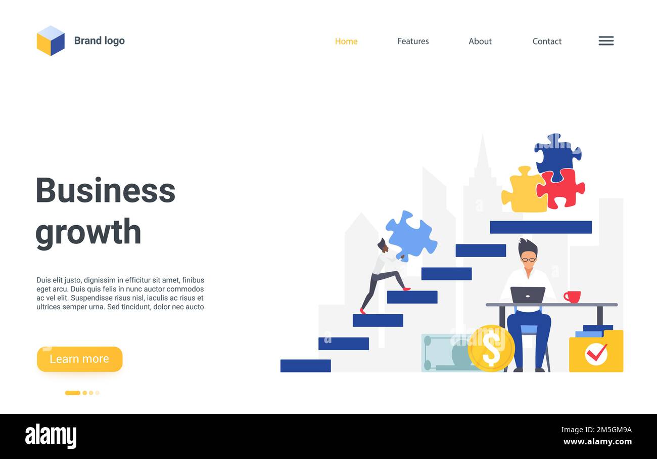 Business growth concept vector illustration. Cartoon businessman ...