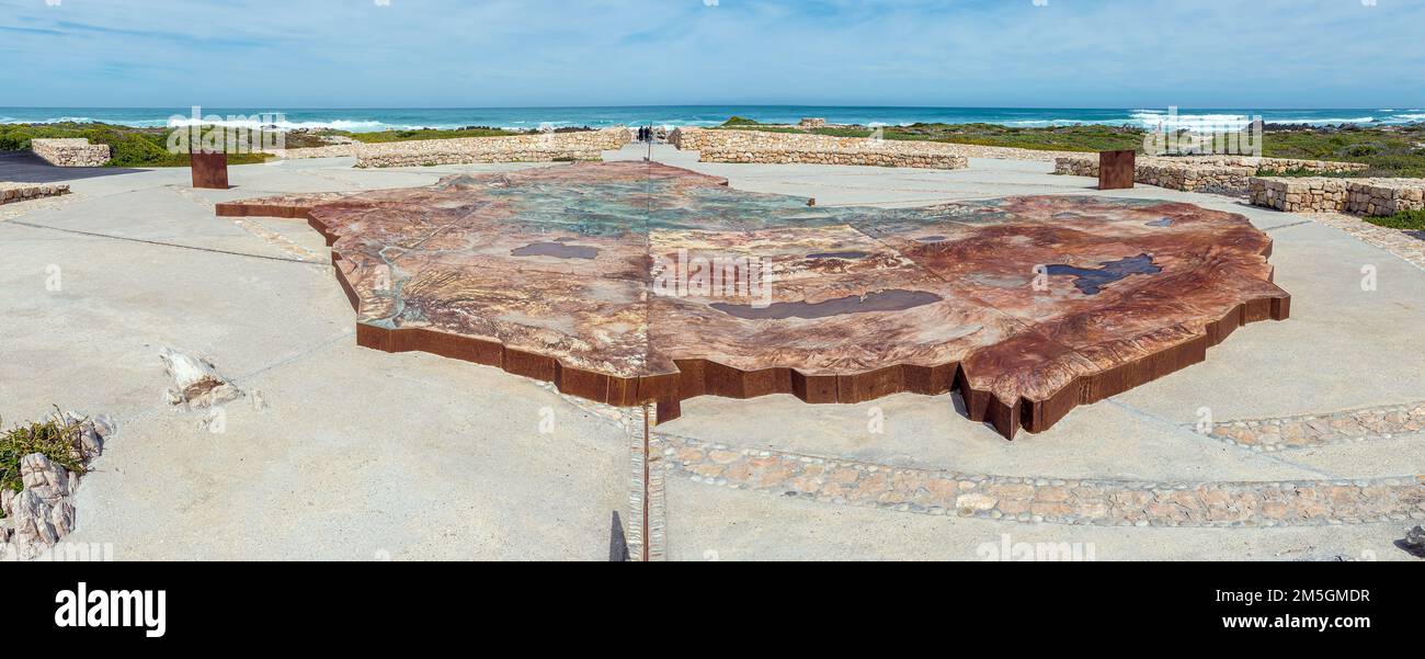 Relief map of Africa at Cape Agulhas, the southern-most tip of Africa ...