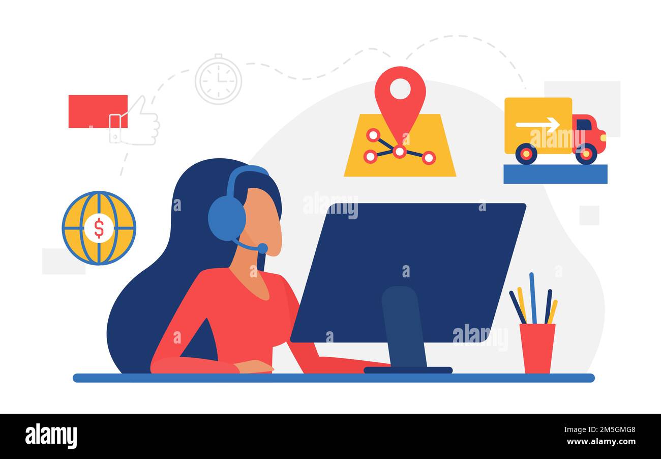 Delivery service, shipping commerce concept vector illustration ...