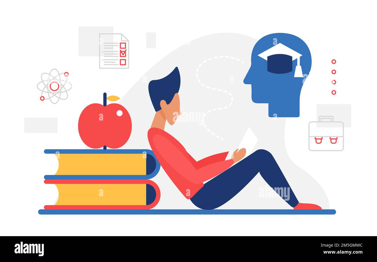 Knowledge education creative concept vector illustration. Cartoon ...