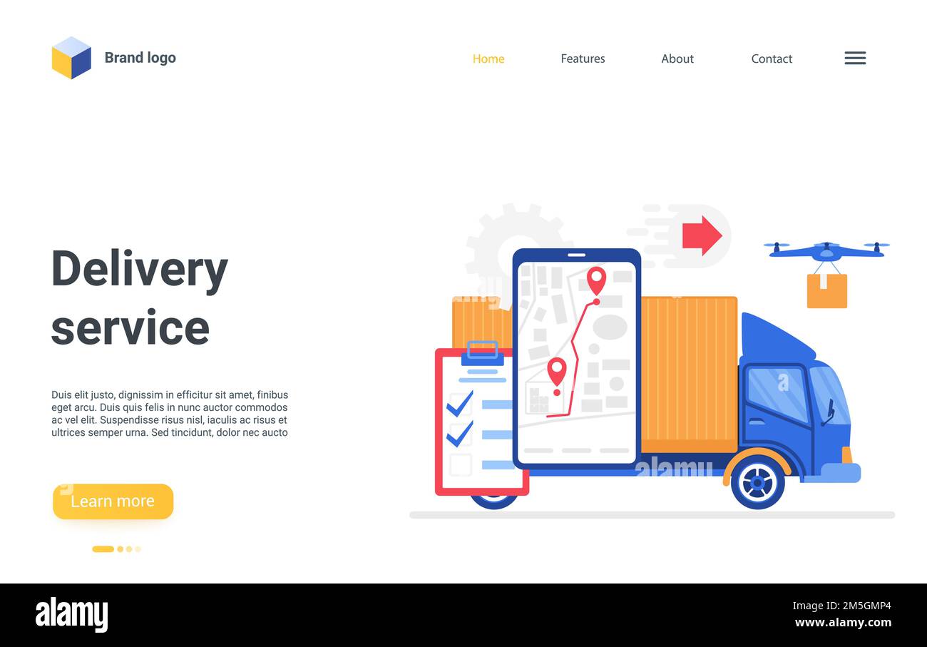 Delivery logistic digital service vector illustration. Cartoon online ...