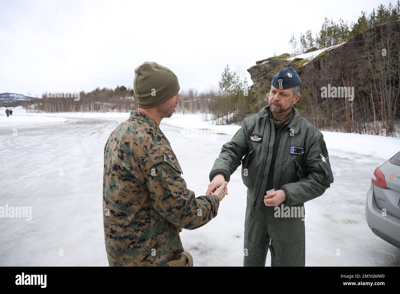 Royal Norwegian Air Force Col. Eirik Stueland and U.S. Marine Corps Lt ...