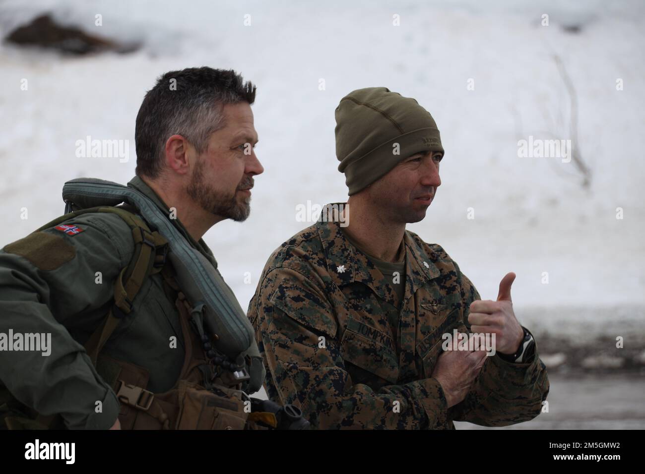 Royal Norwegian Air Force Col. Eirik Stueland and U.S. Marine Corps Lt ...
