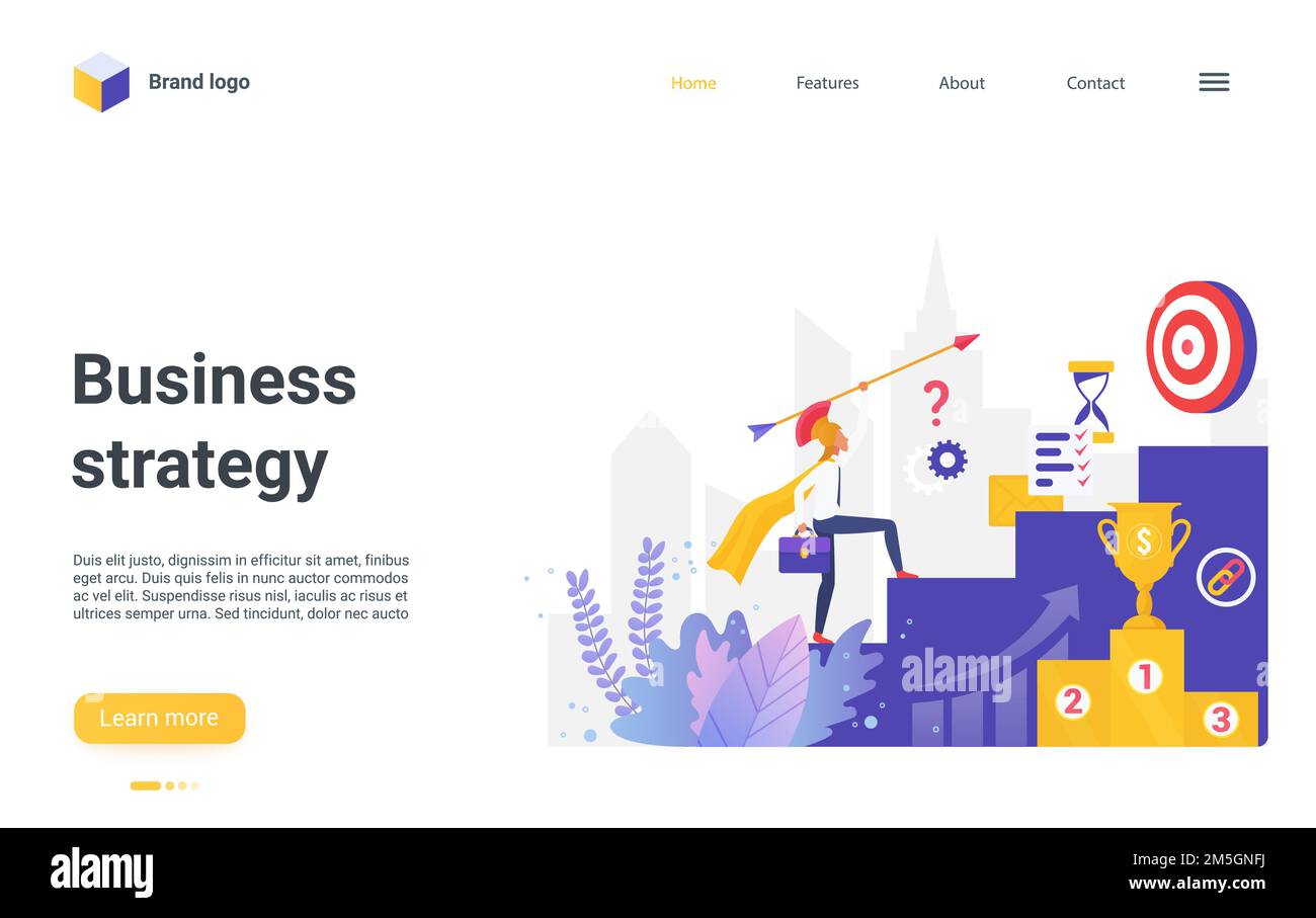 Business strategy vector illustration. Cartoon businessman character ...