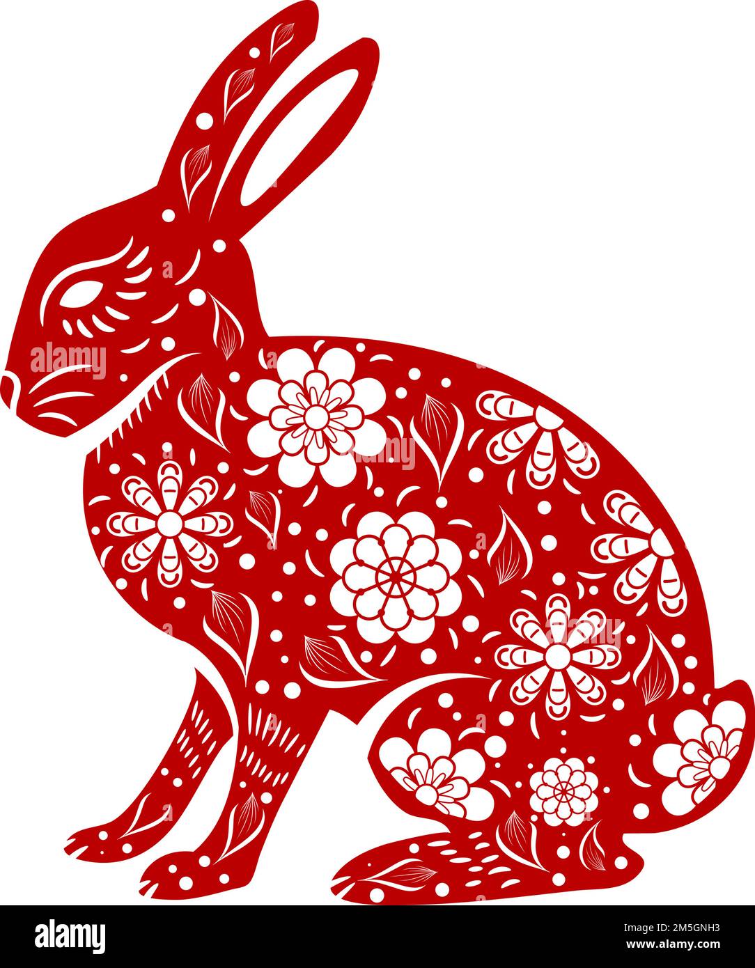 Lunar new year, year of the rabbit. Chinese 2023 rabbit element. Vector ...