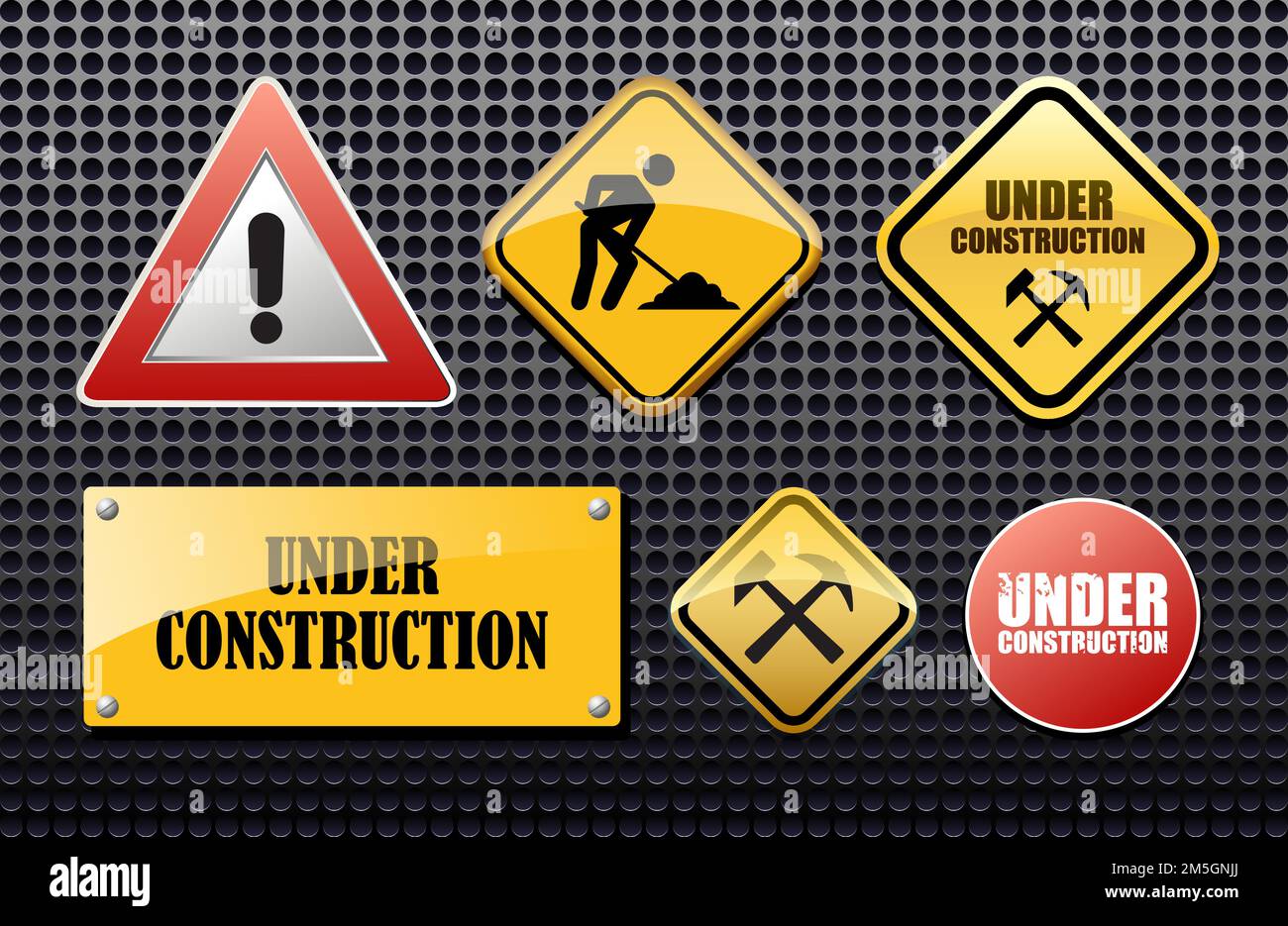 Under construction set vector sign for site Stock Vector Image & Art ...