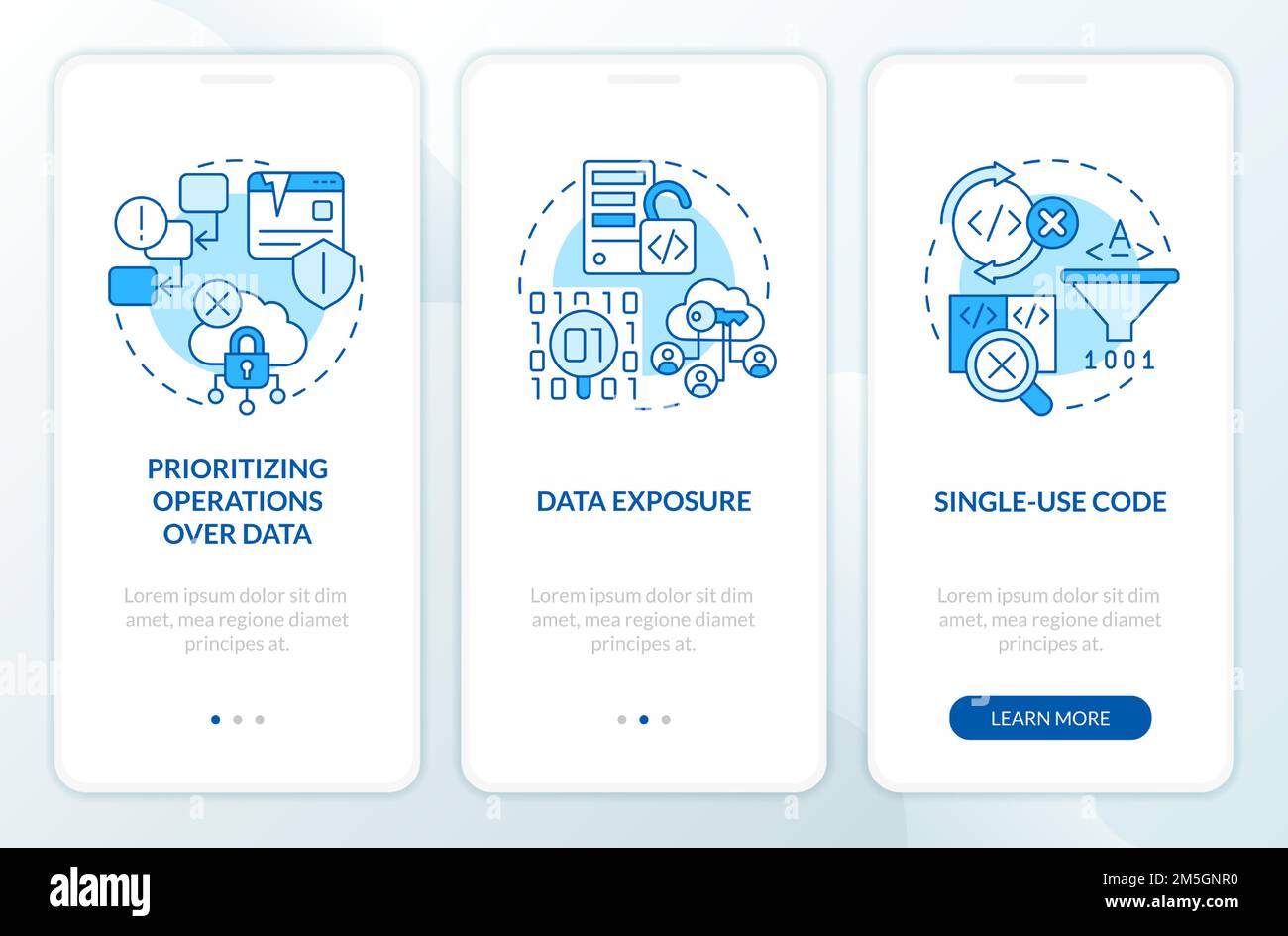 Procedural Programming Disadvantages Blue Onboarding Mobile App Screen Stock Vector Image And Art