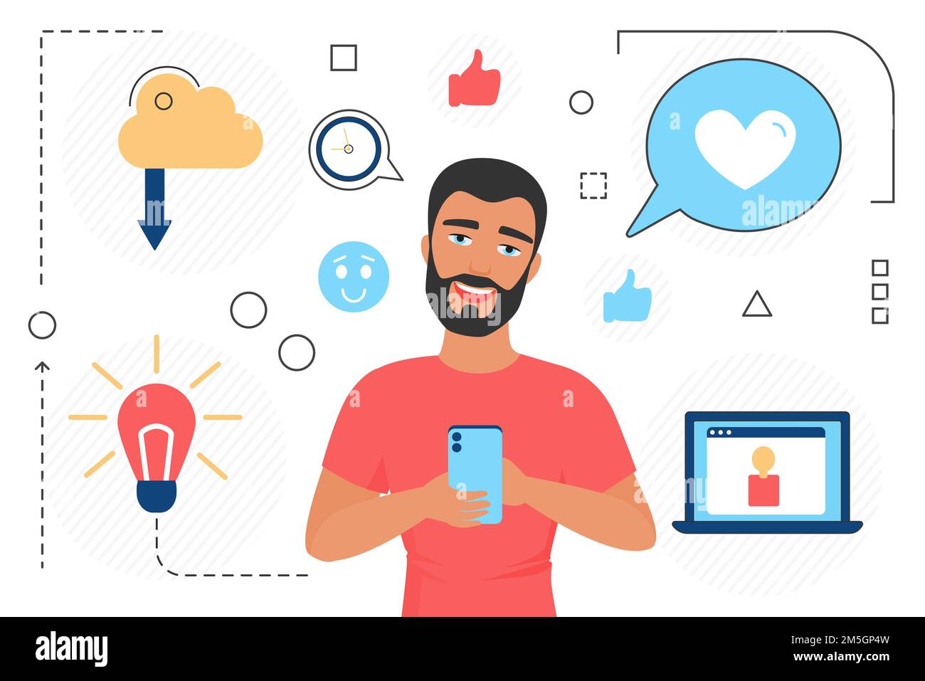 Contact us concept, customer feedback and review vector illustration ...