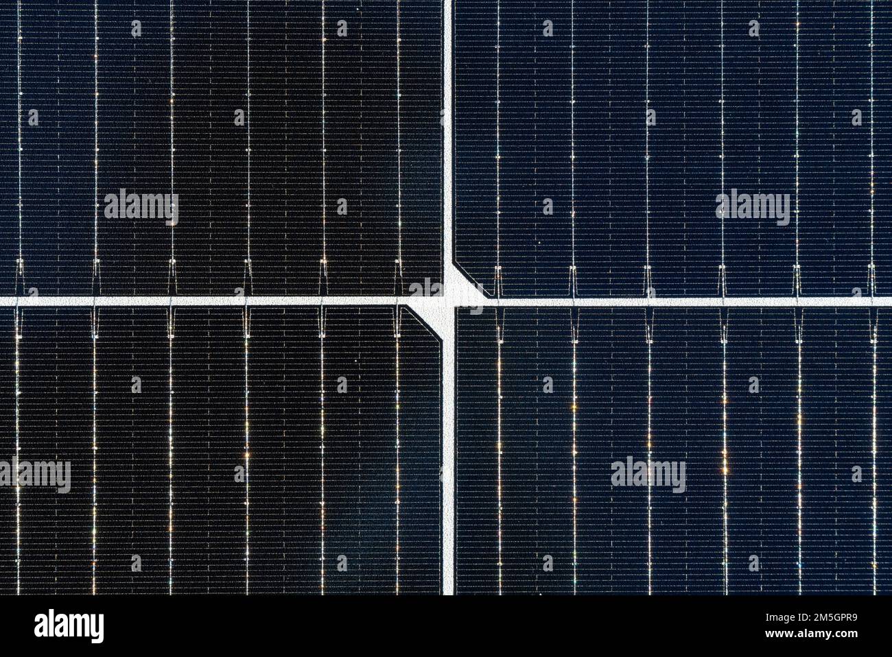 Top view macro closeup of solar panels with visible cells Stock Photo ...